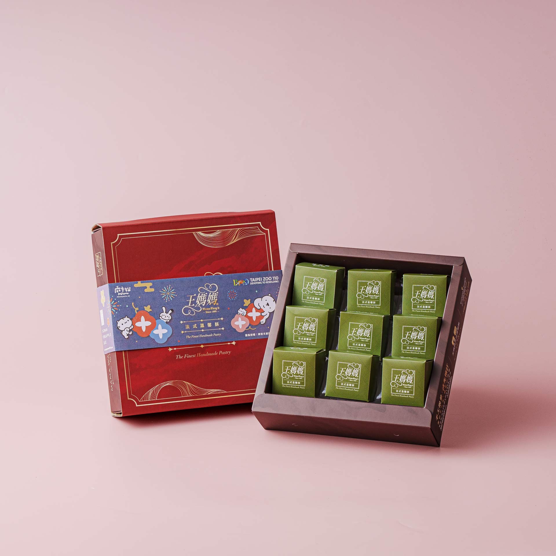 【Co-branded gift box】matcha cakes-9pcs - 王媽媽法式溫馨酥
